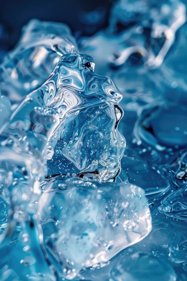 A Group of Ice Cubes on a Blue Surface. Suitable for Various Design ...