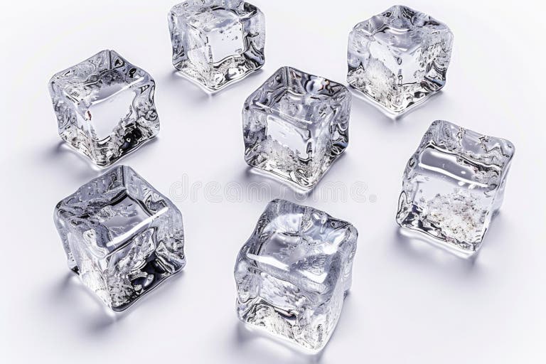 A Group of Ice Cubes Sitting on Top of a White Surface, Perfect for Use ...