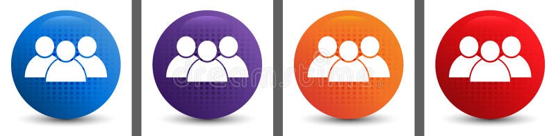 Group Icon Abstract Halftone Round Button Set Stock Vector ...