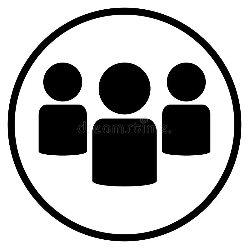 Group icon in black circle stock illustration. Illustration of graphic ...