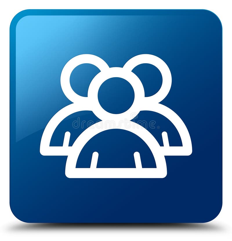 Group Icon Blue Square Button Stock Illustration - Illustration of icon ...