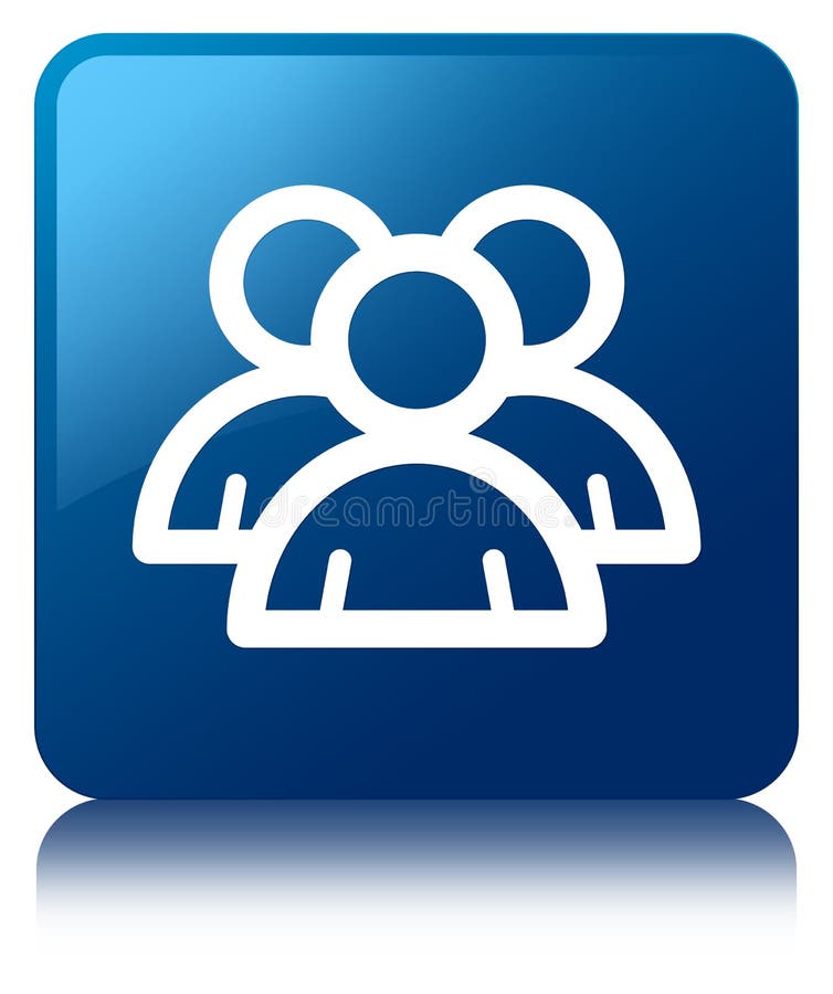 Group Icon Blue Square Button Stock Illustration - Illustration of ...