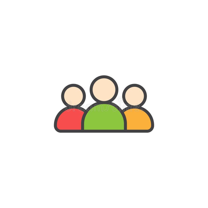 Group Icon in Colored Version Stock Vector - Illustration of people ...