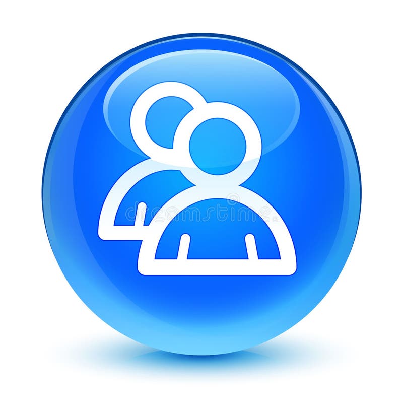 Group Icon Glassy Cyan Blue Round Button Stock Illustration ...