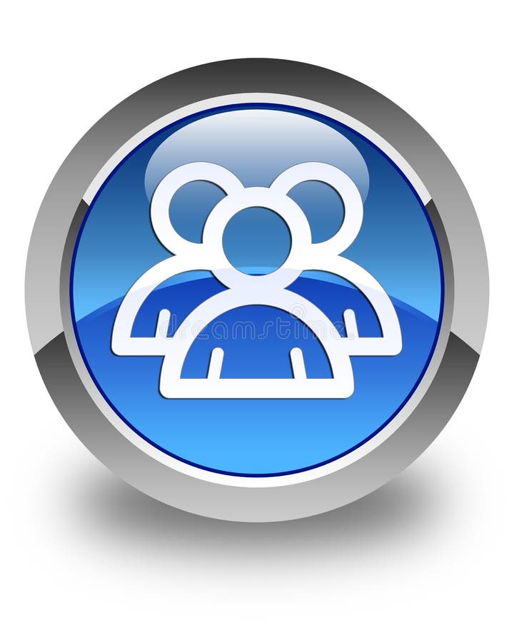 Group Icon Glossy Blue Round Button Stock Illustration - Illustration ...