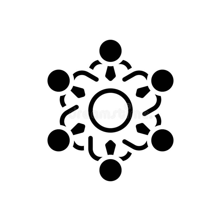 Black Solid Icon for Group, Cluster and Team Stock Vector ...