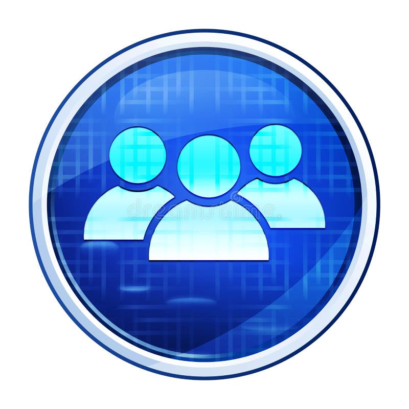 Group Icon Futuristic Blue Round Button Illustration Stock Illustration ...