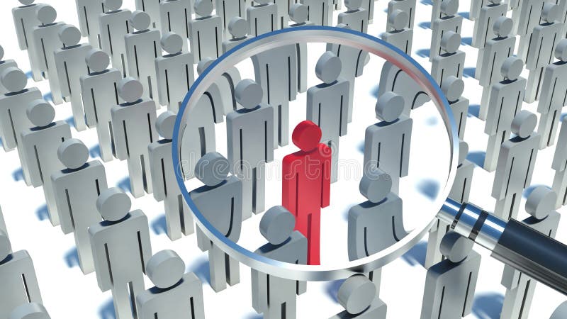 Group of Icon People with One Different Person Stock Illustration ...