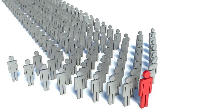 Group Of Icon People With One Different Person Stock Illustration ...