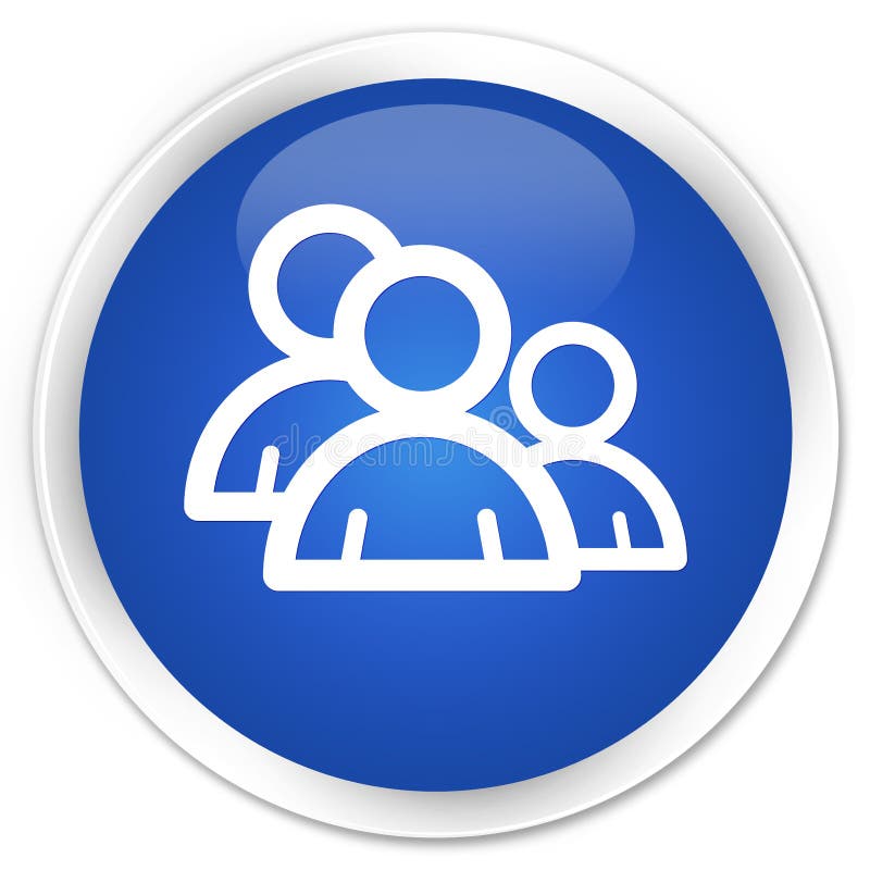 Group Icon Premium Blue Round Button Stock Illustration - Illustration ...