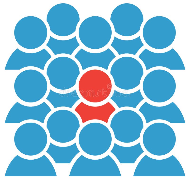 Group Icon with Red Figure stock vector. Illustration of discussion ...