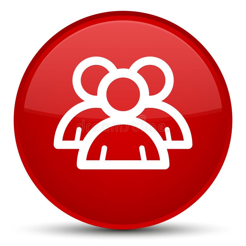 Group Icon Special Red Round Button Stock Illustration - Illustration ...
