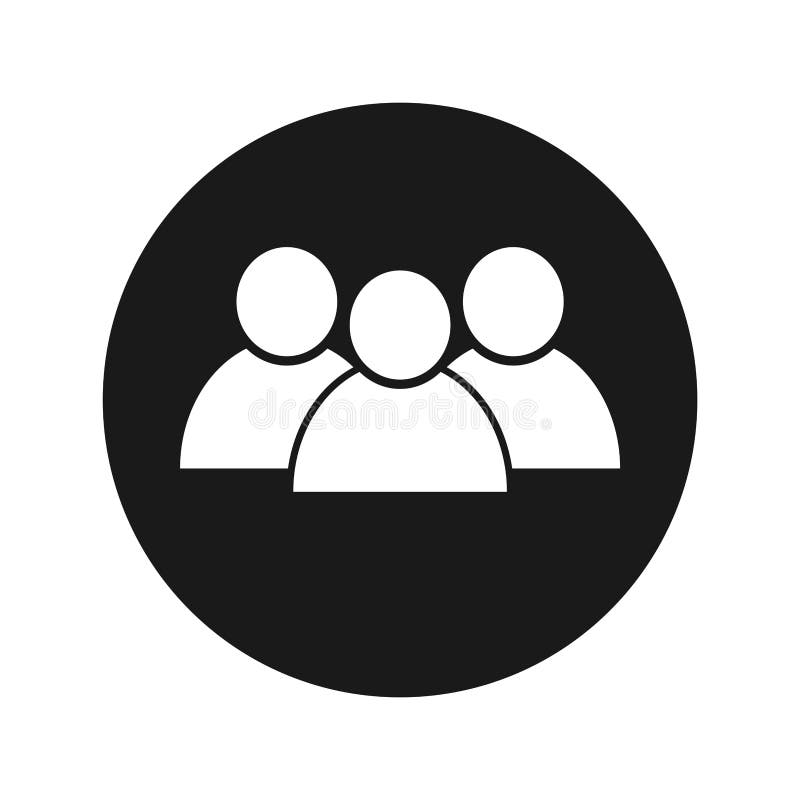 Group Icon Flat Black Round Button Vector Illustration Stock Vector ...