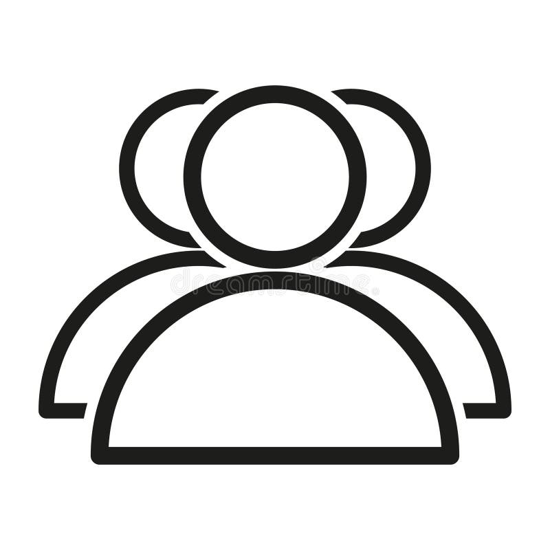 Group Icon Vector. Three Abstract People. Minimalist Line Design ...