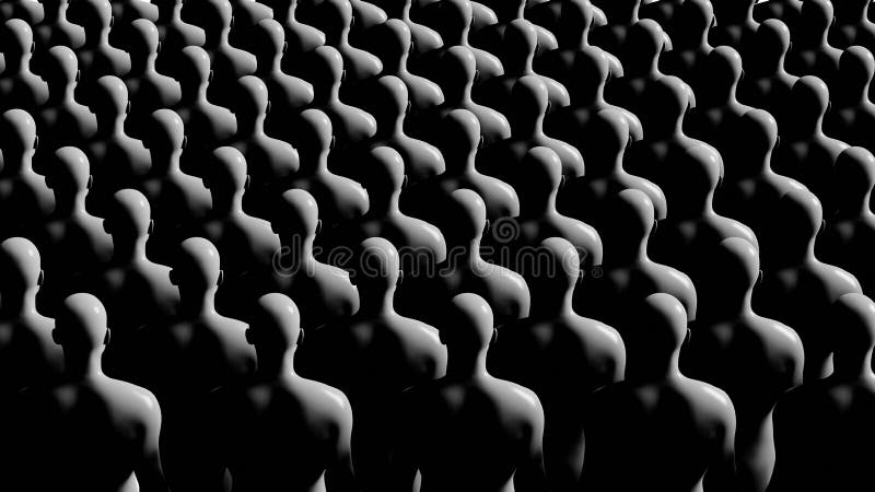 Group of Identical Figures in Uniform Rows. Conformity, Conceptual ...