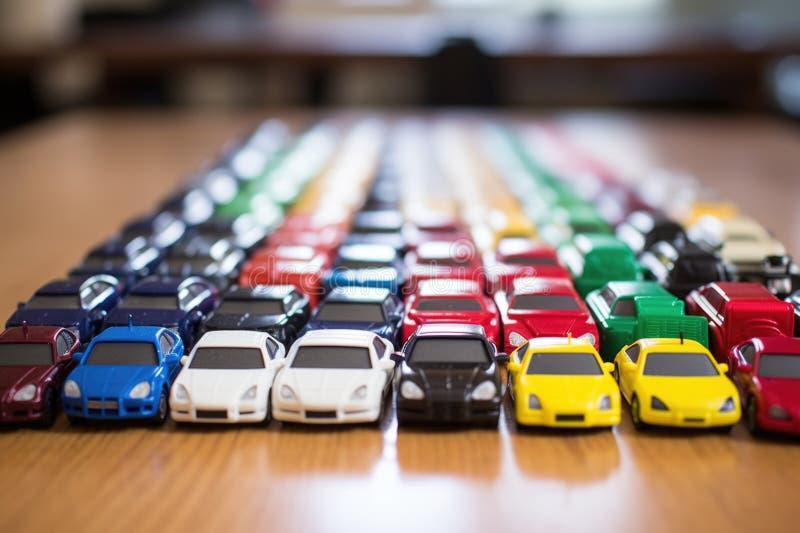 Group of Identical Toy Cars Stock Illustration - Illustration of ...