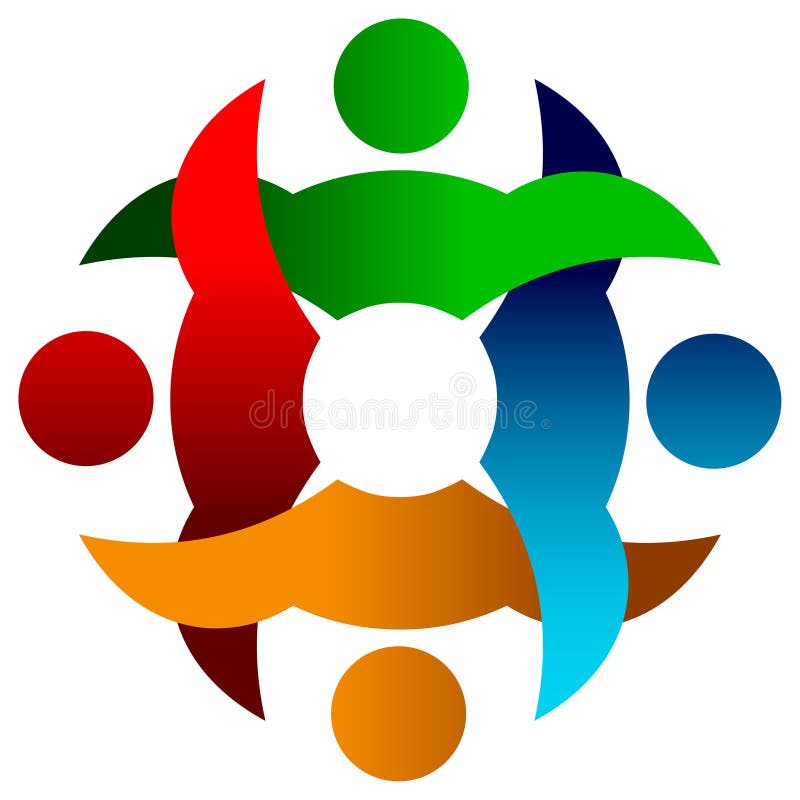 Teamwork logo stock vector. Illustration of drawing, circle - 26195054