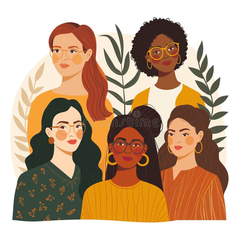 Group Illustration of Diverse Women. Stock Illustration - Illustration ...