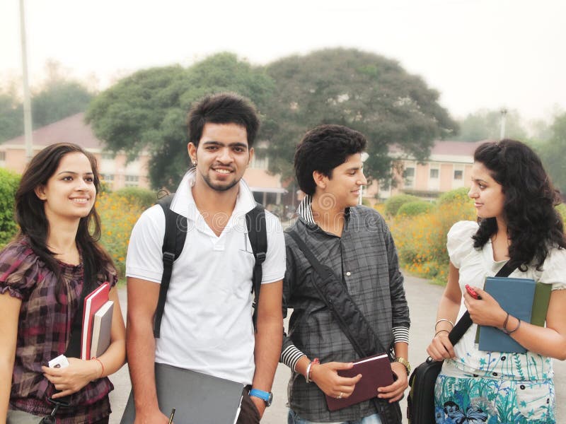 Group of Indian College Students. Stock Photo - Image of horizontal ...