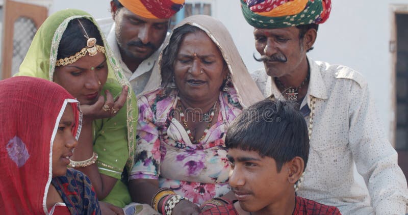 Group of Indian People Having a Conversation Outdoors Stock Photo ...