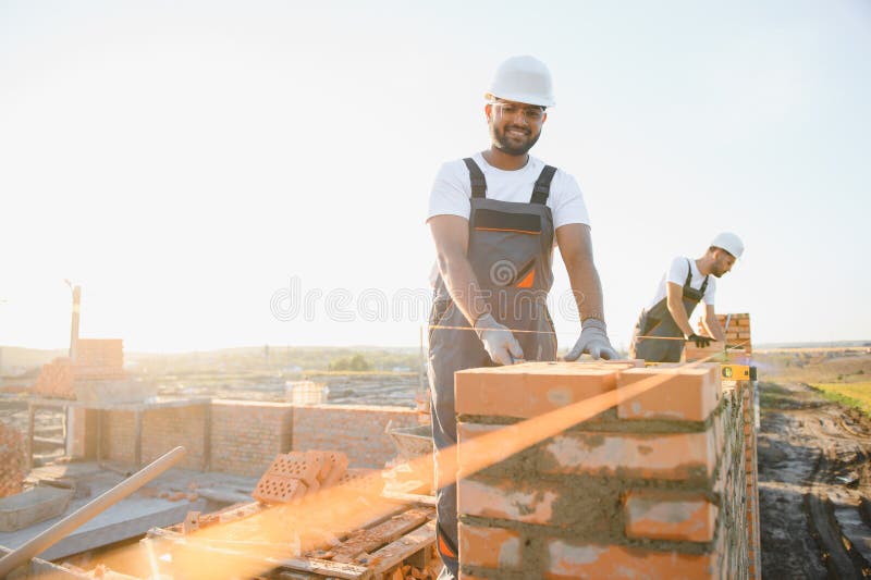 Group of Indian Workers at a Construction Site Stock Photo - Image of ...