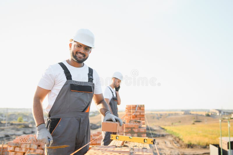 Group of Indian Workers at a Construction Site Stock Image - Image of ...