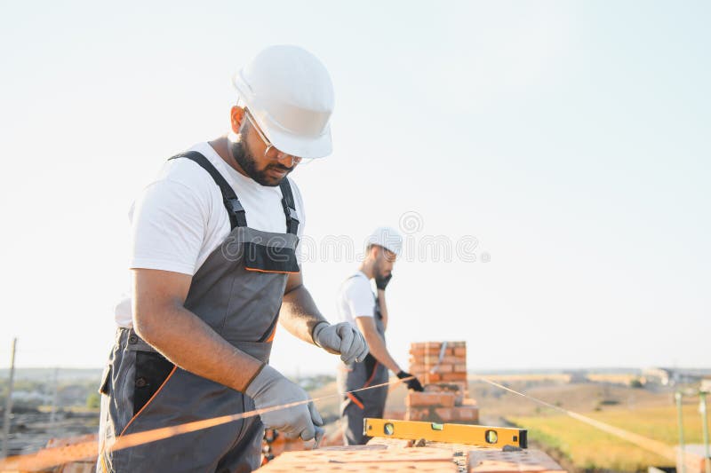 Group of Indian Workers at a Construction Site Stock Image - Image of ...