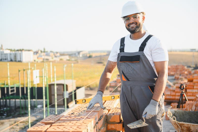 Group of Indian Workers at a Construction Site Stock Photo - Image of ...