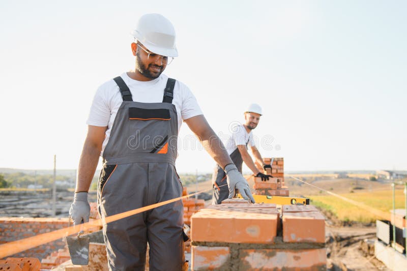 Group of Indian Workers at a Construction Site Stock Photo - Image of ...