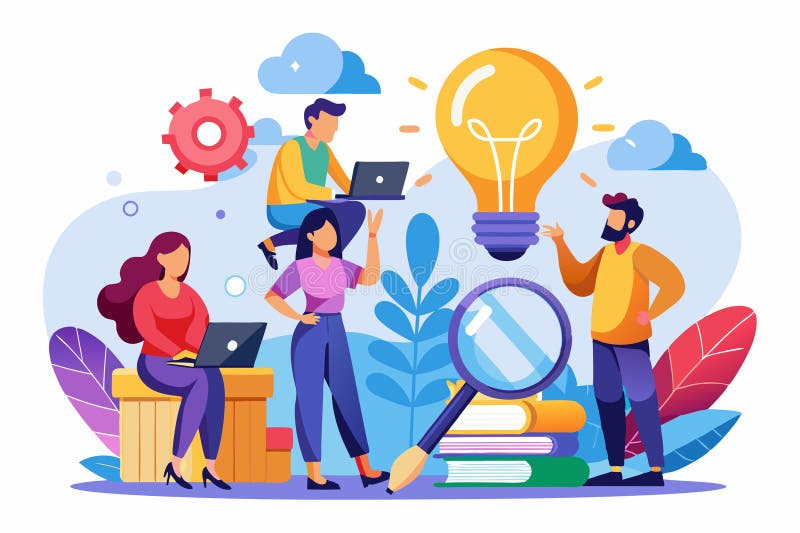 A Group of Individuals Engage in Collaborative Brainstorming To ...