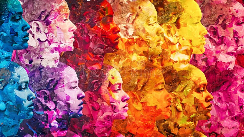 A Group of Individuals with Faces Painted in a Variety of Vibrant ...