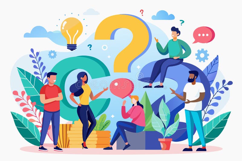 A Group of Individuals Interacting and Asking Questions Surrounded by ...