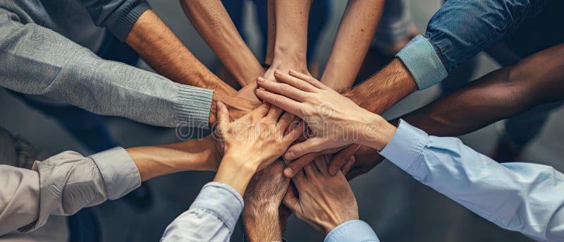 People Forming a Circle by Putting Their Hands Together Stock ...