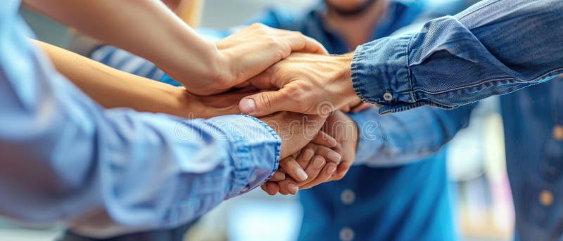 People Forming a Circle by Putting Their Hands Together Stock ...