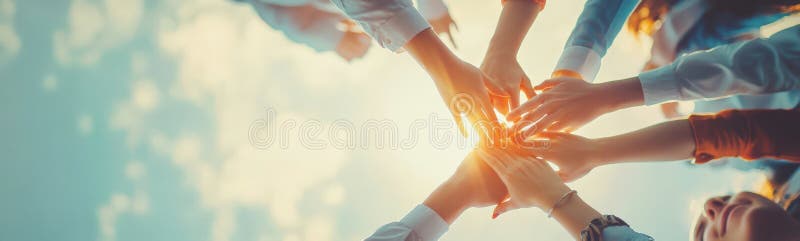 A Group of Individuals is Putting Their Hands Together To Form a Circle ...