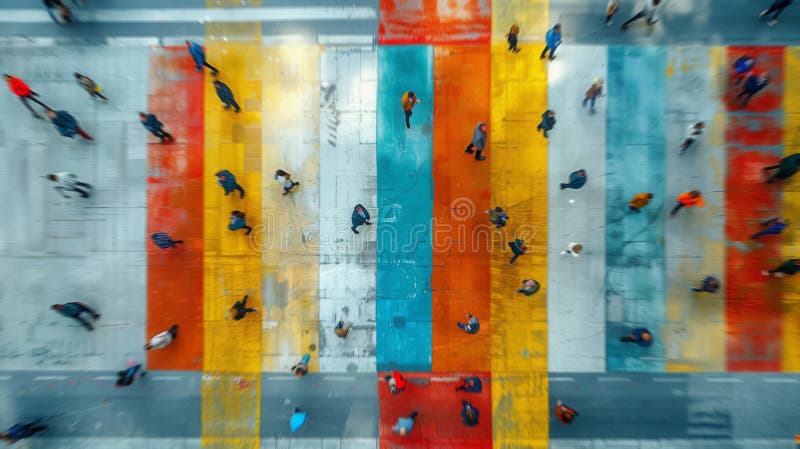 Aerial View of People Climbing on a Wall Stock Photo - Image of ...