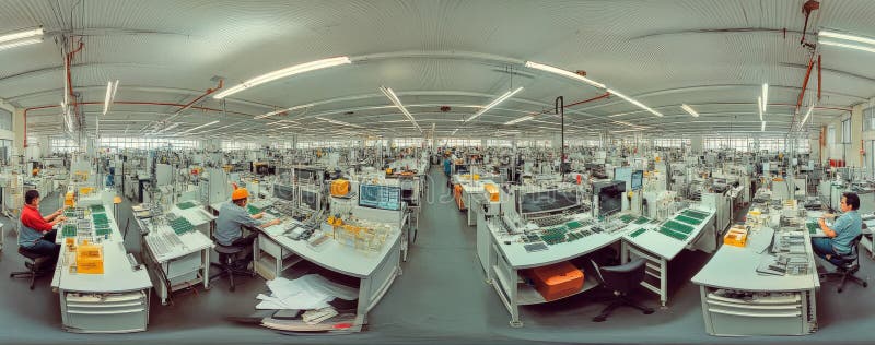 A Group of Individuals is Sitting Around Various Tables in a Lab ...