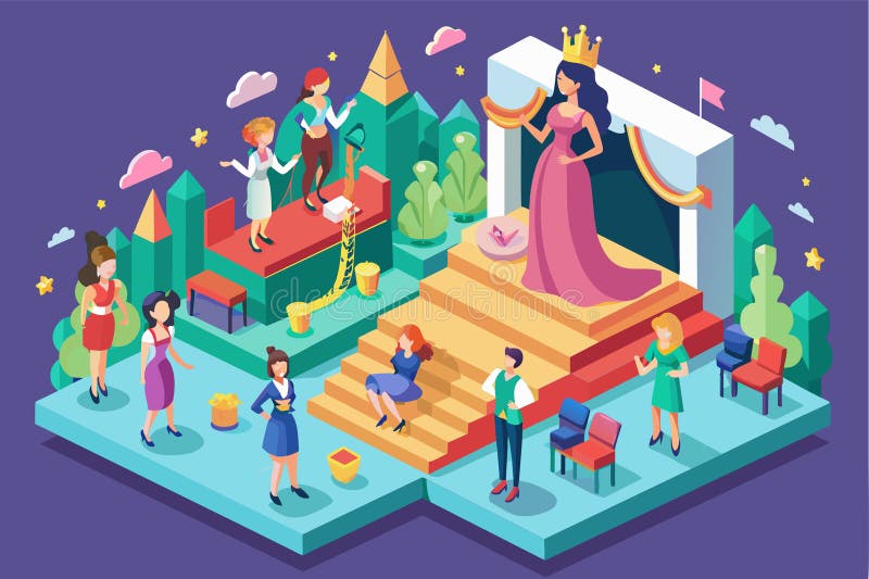 A Group of Individuals Standing Around a Stage, Possibly Participating ...