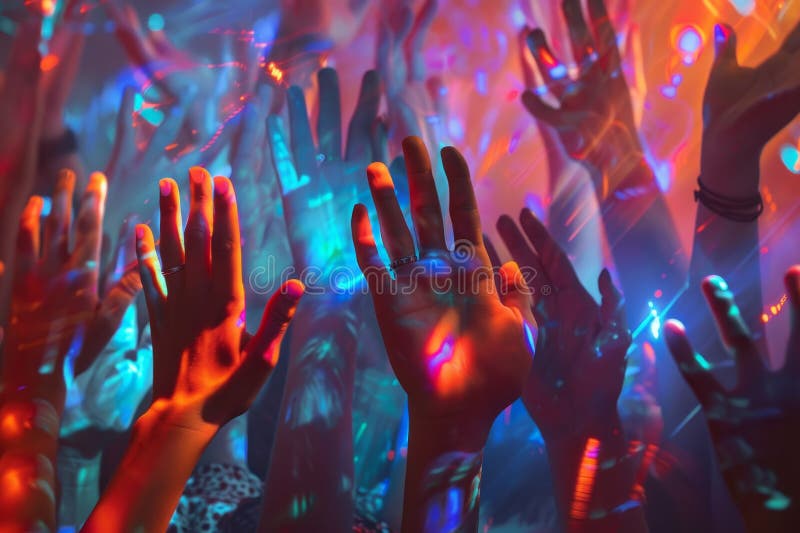 A Group of Individuals Standing with Their Hands Raised in the Air in a ...