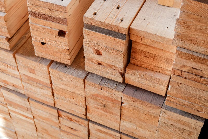 Industry Wood Processing Chamcha Wood Material in Warehouse Stock Photo ...