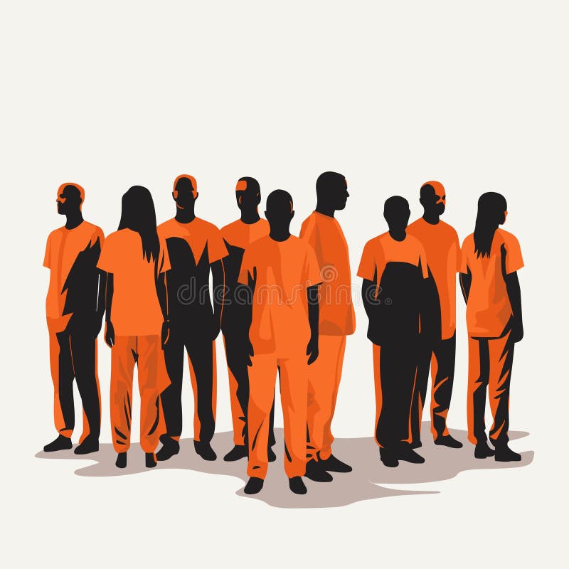 Group of Inmates Vector Flat Minimalistic Isolated Illustration Stock ...