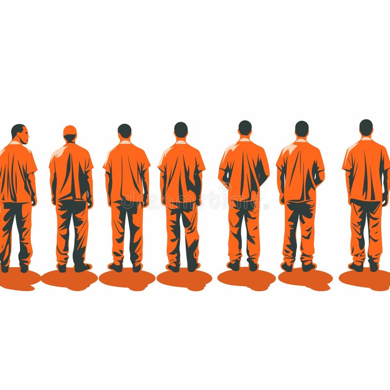 Group of Inmates Vector Flat Minimalistic Isolated Illustration Stock ...