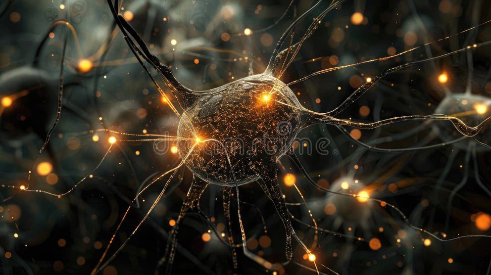 A Group of Interconnected Neurons, Highlighting Their Complex Structure ...