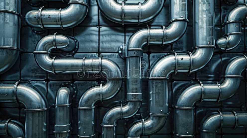 A Group of Interconnected Pipes for Industrial Use. Perfect for ...
