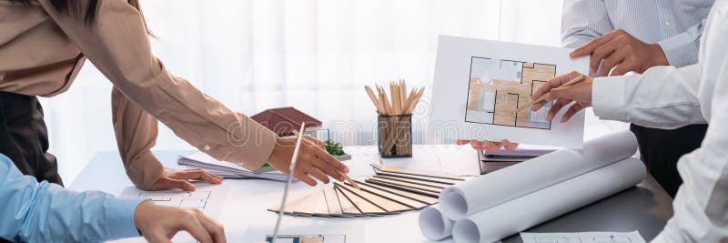 Group of Interior Designer Team in Meeting and Discussing. Insight ...