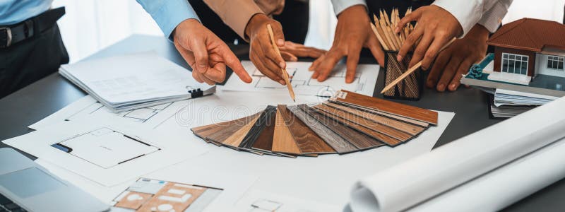 Group of Interior Designer Team in Meeting and Discussing. Insight ...