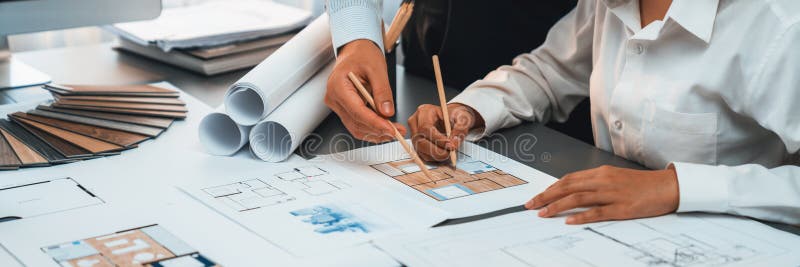 Group of Interior Designer Team in Meeting and Discussing. Insight ...