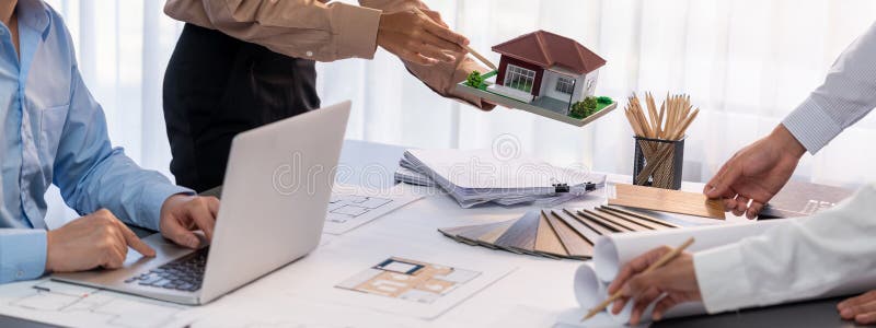 Group of Interior Designer Team in Meeting and Discussing. Insight ...