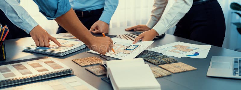 Group of Interior Designer Team in Meeting and Discussing. Insight ...