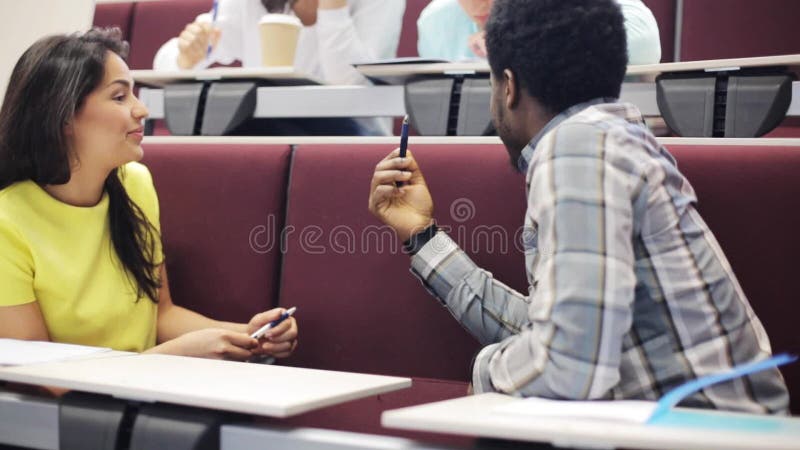 Group of Students with Papers Talking at School Stock Video - Video of ...
